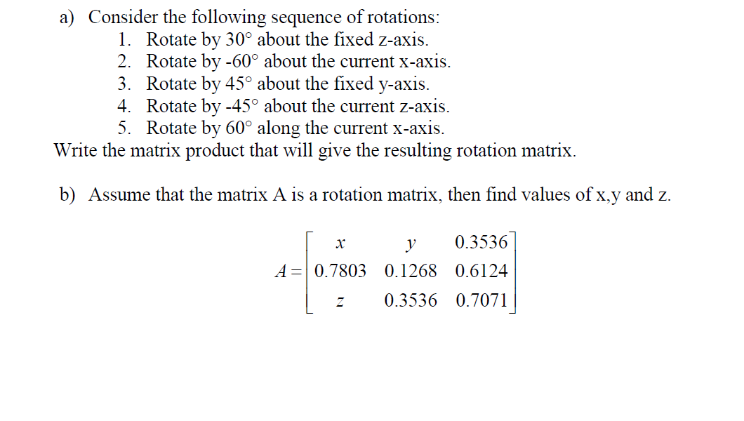 Solved a) ﻿Consider the following sequence of | Chegg.com