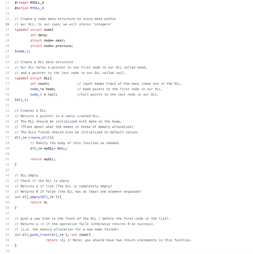 Solved This is a doubly linked list. Please implement the | Chegg.com