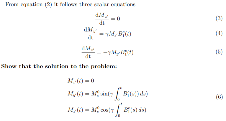 Solved Solve the Bloch equation in the rotary system (1) | Chegg.com