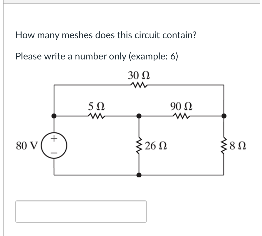 Solved How many meshes does this circuit contain? Please | Chegg.com