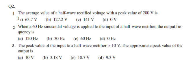 Solved Q2 The Average Value Of A Half wave Rectified Chegg solved-q2-the-average-value-of-a-half-wave-rectified-chegg