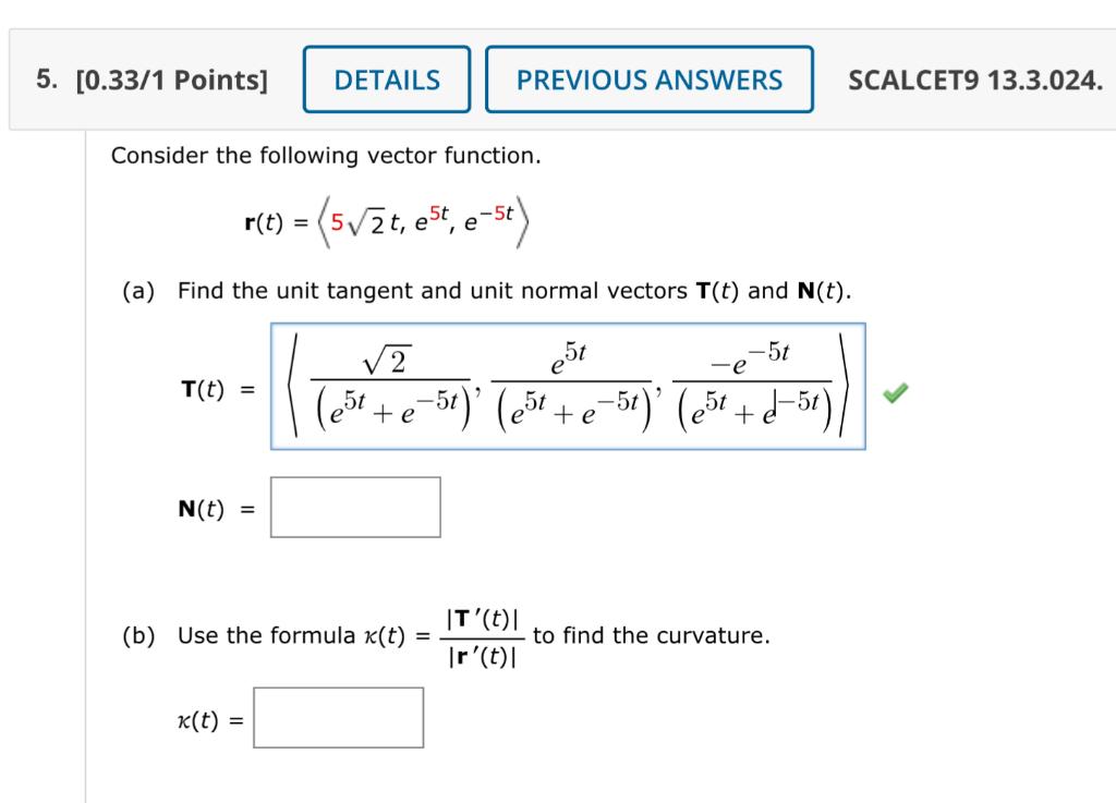 Solved Consider the following vector function. | Chegg.com