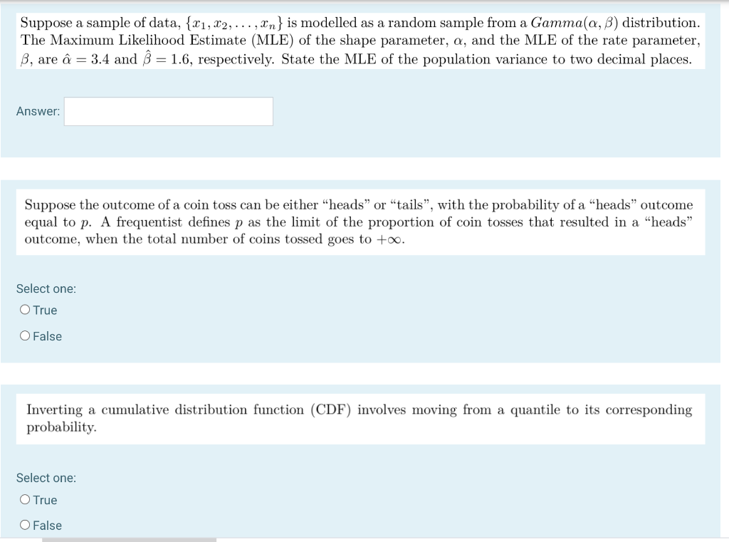 Solved If q is the į quantile for the random variable X, | Chegg.com
