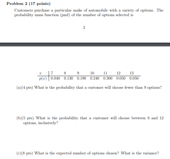 Solved Problem 2 (17 points) Customers purchase a particular | Chegg.com