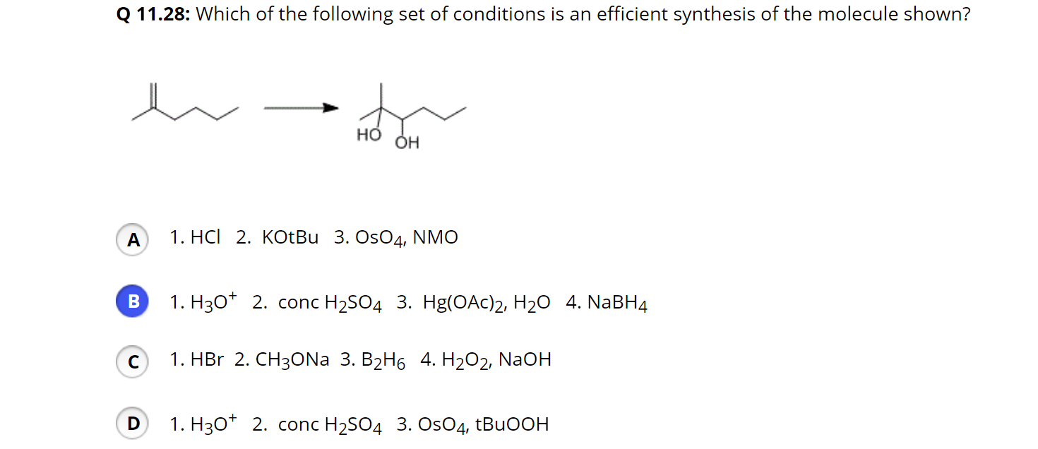Solved Q 11.28: Which of the following set of conditions is | Chegg.com