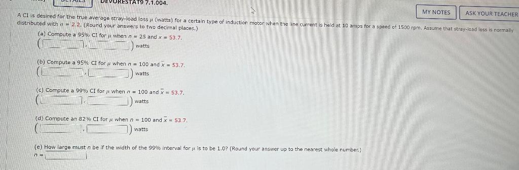 Solved distributed with σ=2.2. (Round your answers to two | Chegg.com