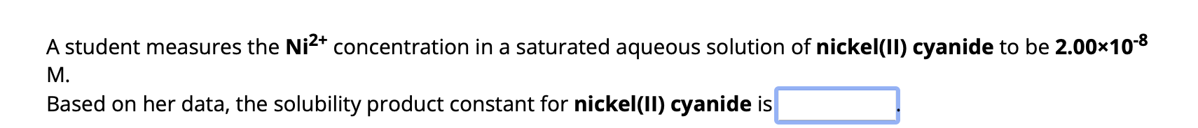 Solved A student measures the Ni2+ concentration in a | Chegg.com