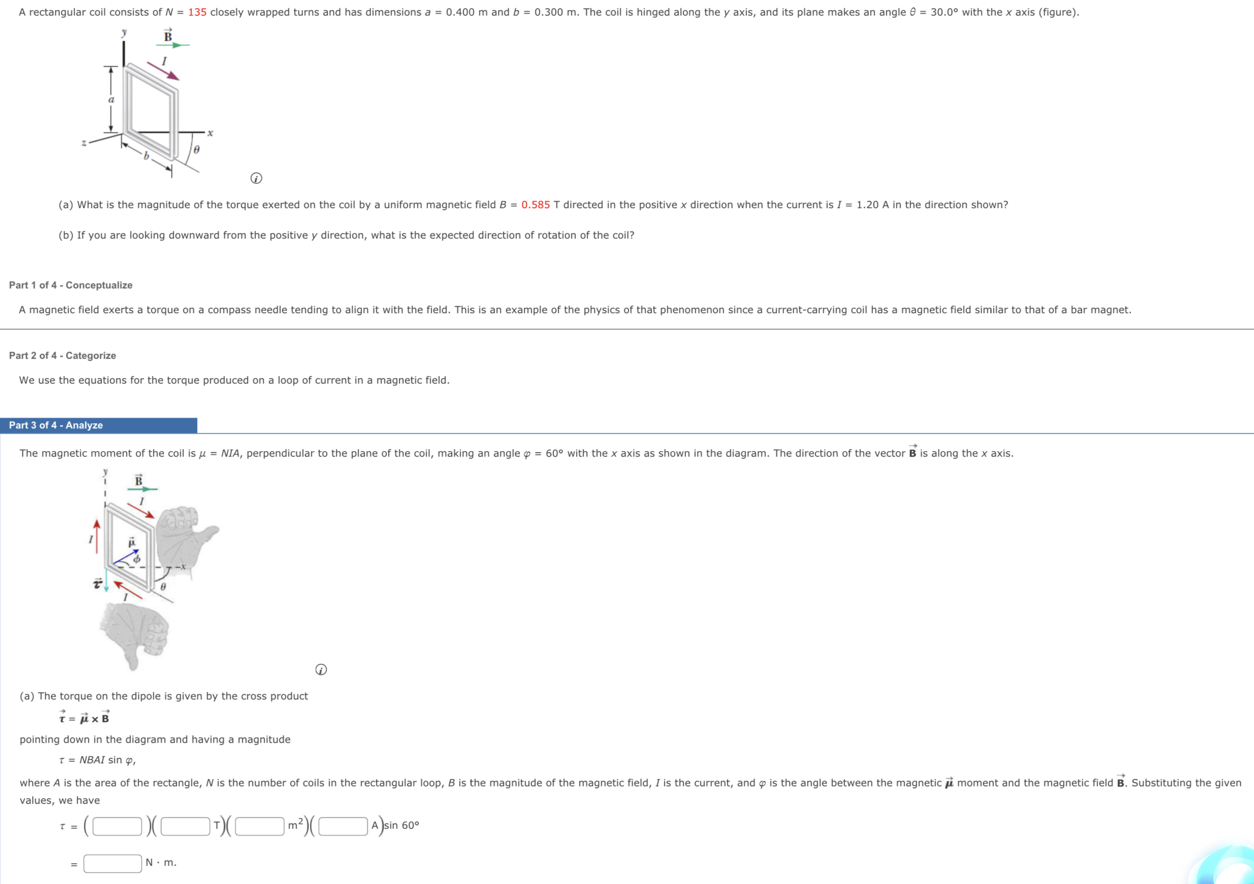 Solved (i) (b) If you are looking downward from the positive | Chegg.com