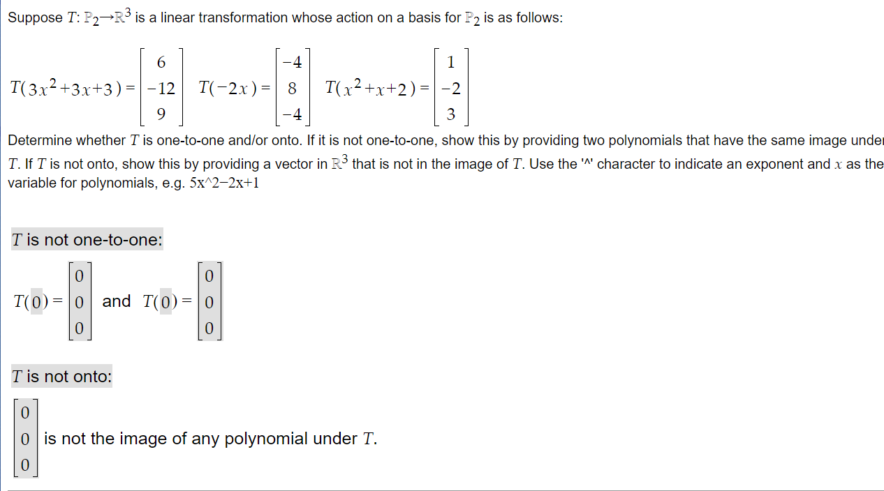 Solved Suppose T: P2-R3 is a linear transformation whose | Chegg.com