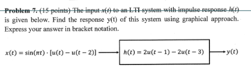 Solved Problem 7. (15 points) The input x(t) to an LTH | Chegg.com
