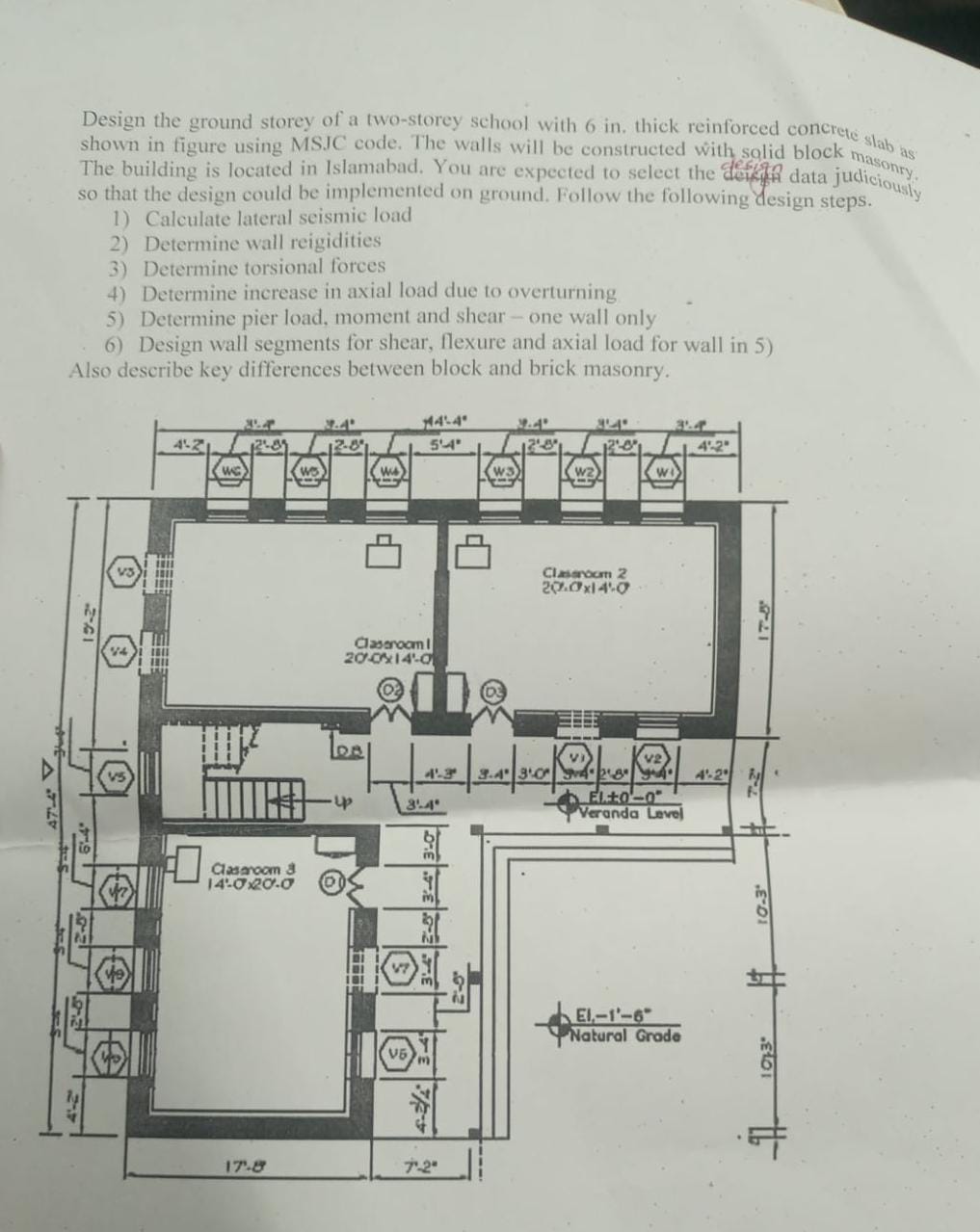 Solved Design the ground storey of a two-storey school with | Chegg.com