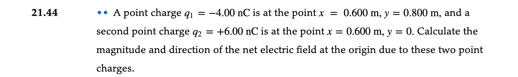 Solved - A point charge q1=−4.00nC is at the point x=0.600 | Chegg.com