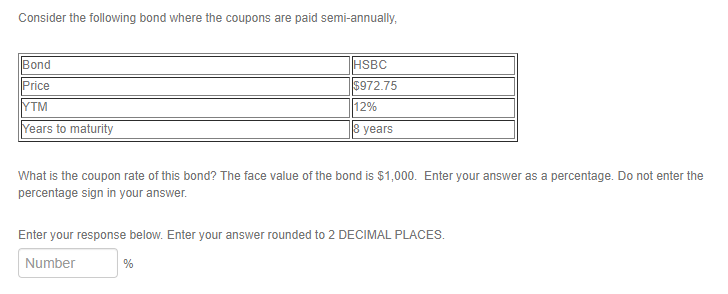 Solved Consider the following bond where the coupons are | Chegg.com