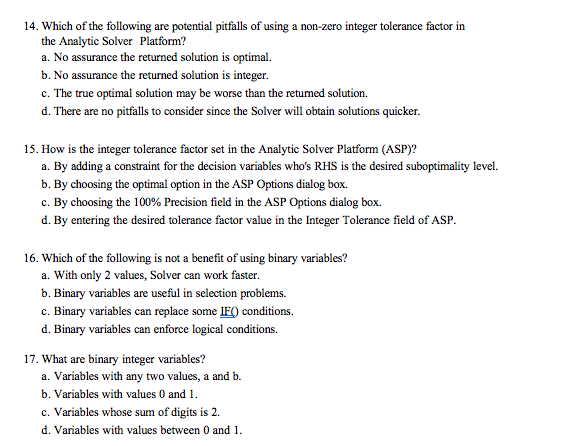 Solved 14. Which of the following are potential pitfalls of | Chegg.com