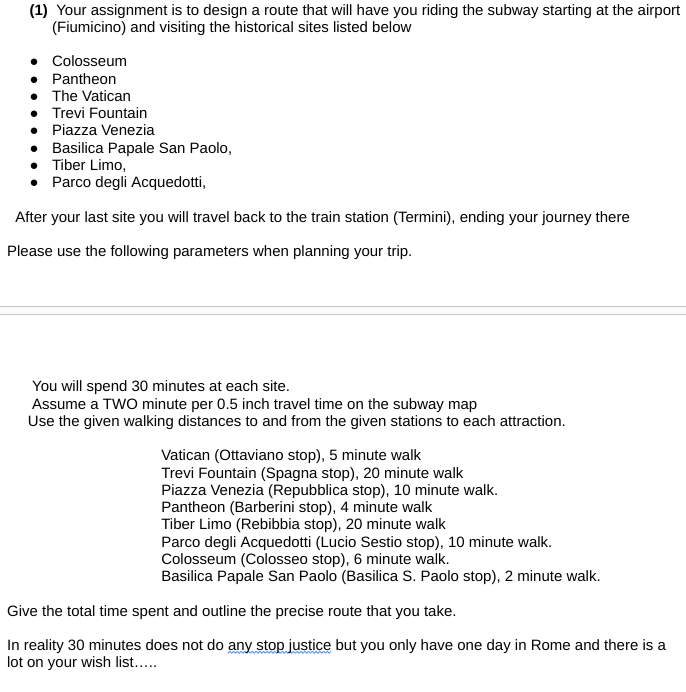 Use graph theory results to plan vacation trips with | Chegg.com