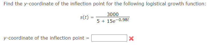 Solved Find The Y Coordinate Of The Inflection Point For The