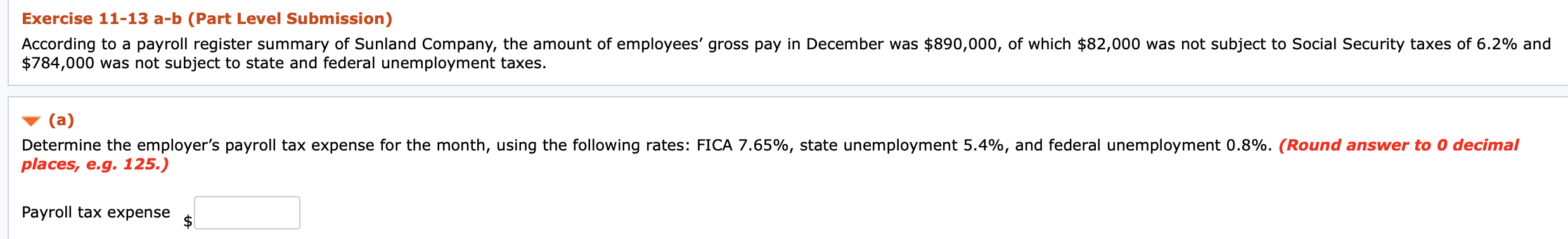 Solved Exercise 11-13 a-b (Part Level Submission) According | Chegg.com