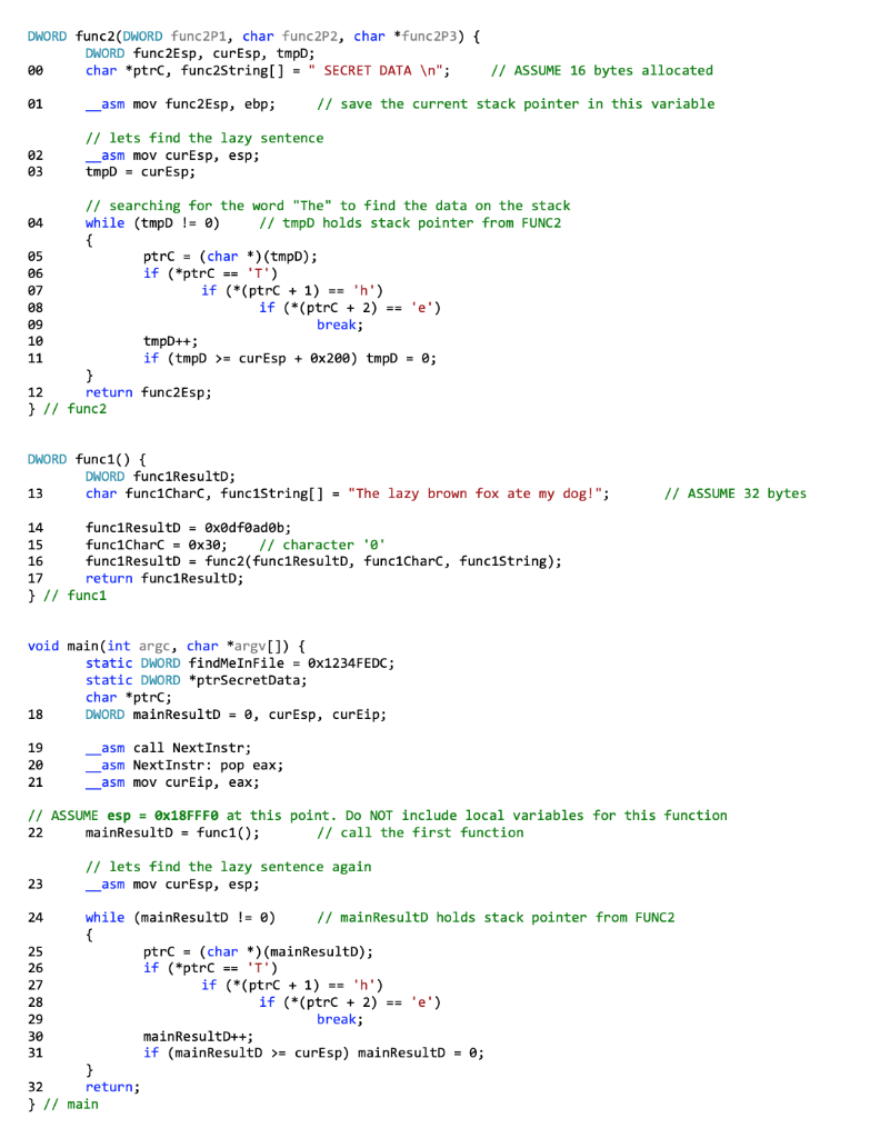 4. (5 pts) Given the source code on the following | Chegg.com