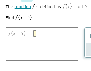 Solved The function fis defined by f(x) = x+5. Find f (x-5). | Chegg.com