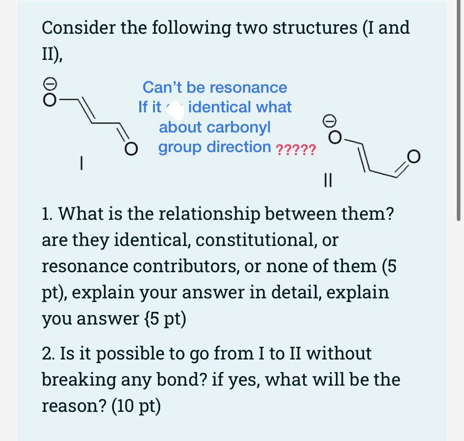 Solved Consider the following two structures (I and II), | Chegg.com