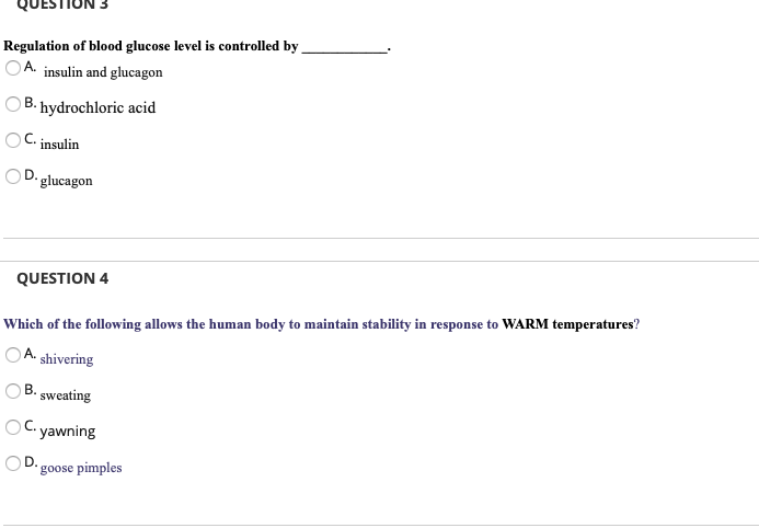 Solved Regulation of blood glucose level is controlled by A | Chegg.com