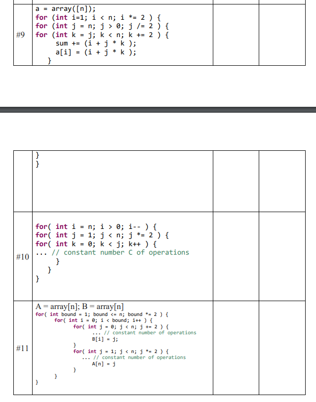 Solved please do number 11please do number 11A = array[n]; B | Chegg.com