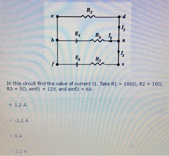 Solved In this circuit find the value of current I1. Take | Chegg.com