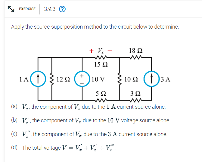 V_(x)^(''), ﻿the component of V_(x) ﻿due to the 10 ﻿V | Chegg.com