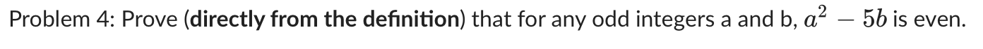 Solved Problem 4: Prove (directly from the definition) that | Chegg.com