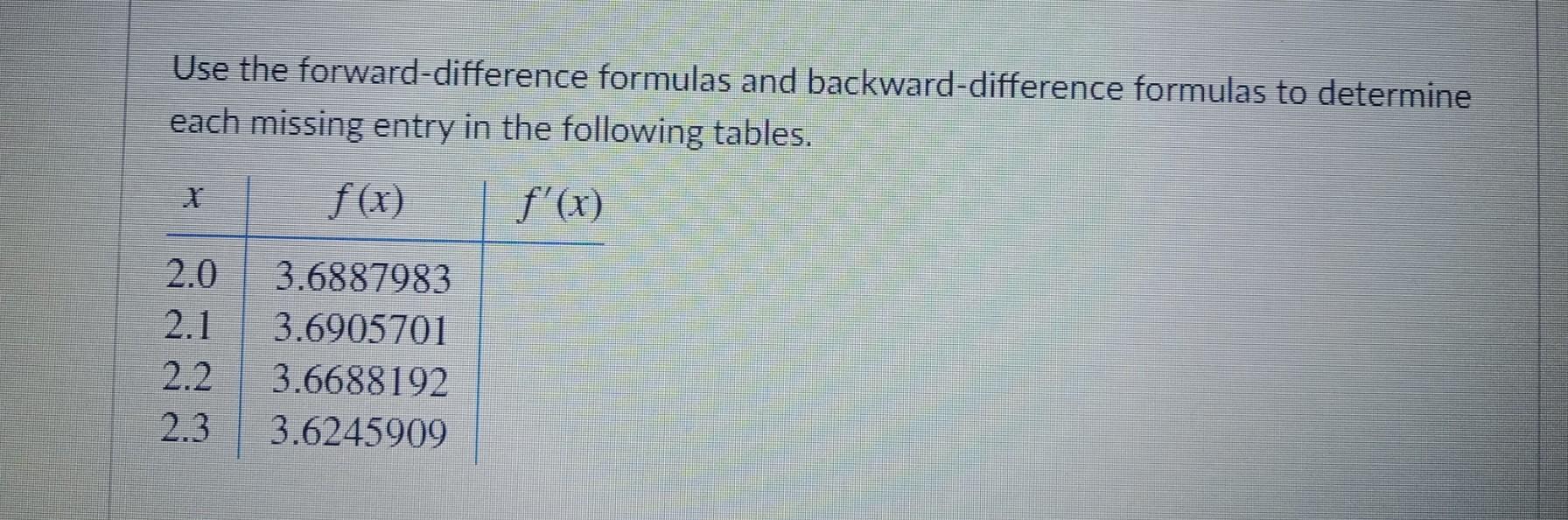 Solved Use the forward-difference formulas and | Chegg.com