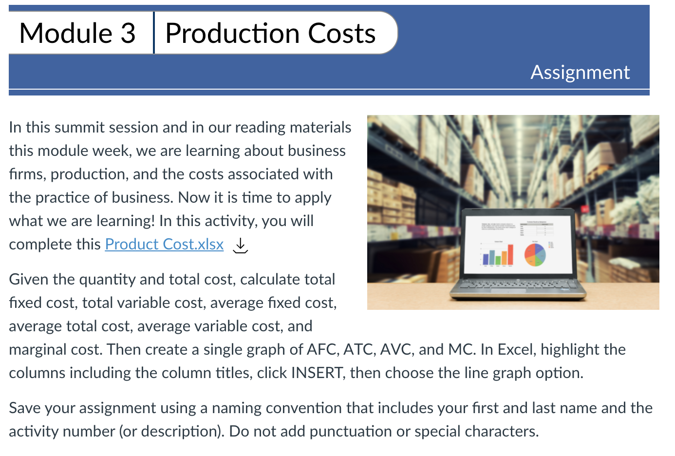 Solved Module 3 Production Costs Assignment In this summit | Chegg.com