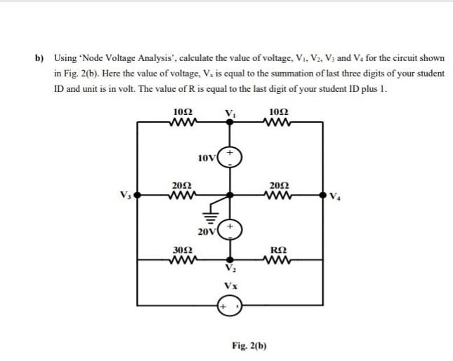 Solved b) Using Node Voltage Analysis', calculate the value | Chegg.com