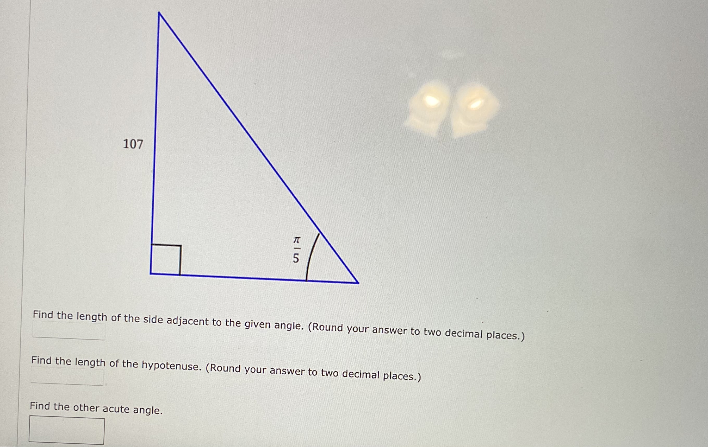 Solved Find the lenath of the side opposite to the given | Chegg.com