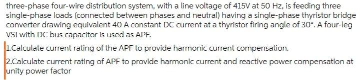 Solved three-phase four-wire distribution system, with a | Chegg.com