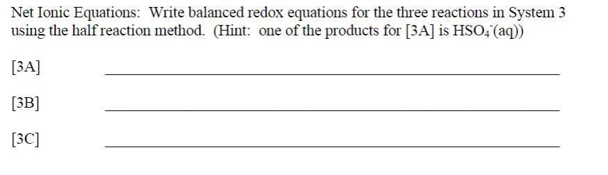 Solved System 3: NaHSO3 and KMnO4 Do three variations: [3 | Chegg.com