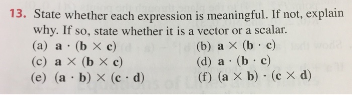 Solved 13. State whether each expression is meaningful. If | Chegg.com