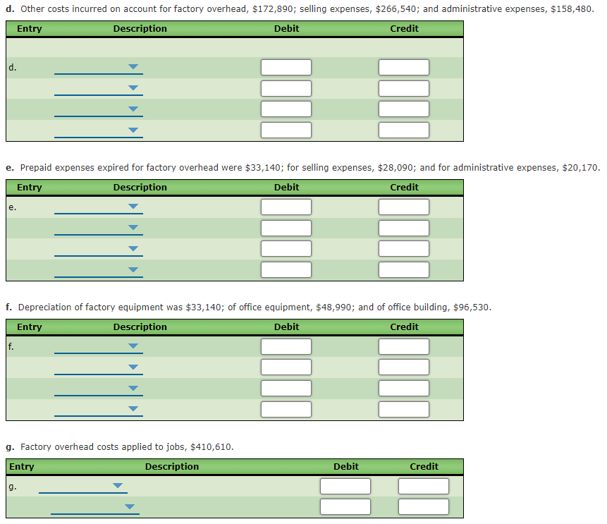 Solved Entries for Costs in a Job Order Cost System Royal | Chegg.com