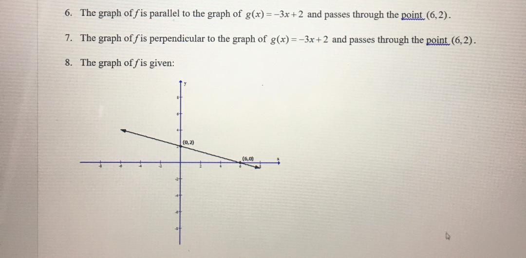 Solved 6. The graph off is parallel to the graph of g(x) = | Chegg.com