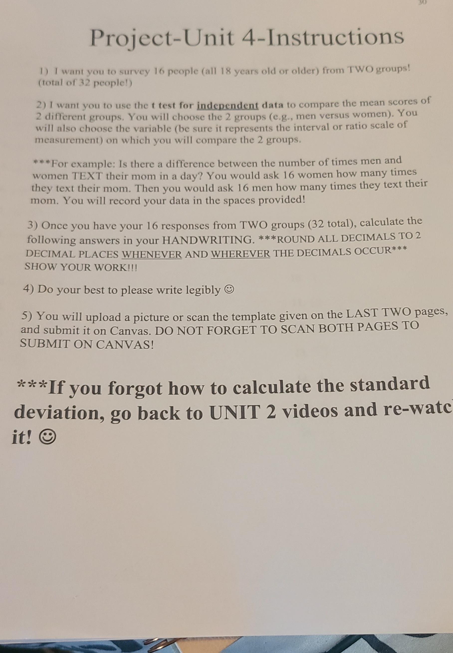 Solved Project-Unit 4-Instructions 1) I want you to survey | Chegg.com