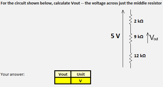 Solved For the circuit shown below, calculate Vout -- the | Chegg.com