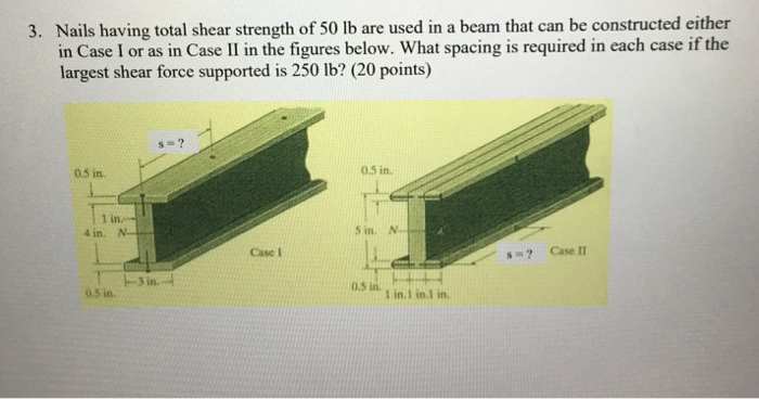 Solved Nails having total shear strength of 50 lb are used | Chegg.com