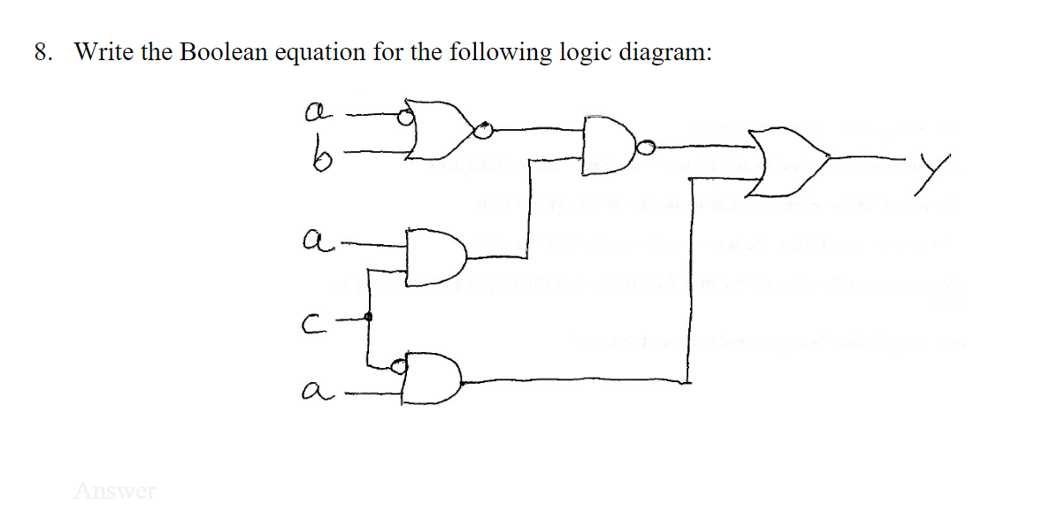Solved 8 Write The Boolean Equation For The Following Logic 5976