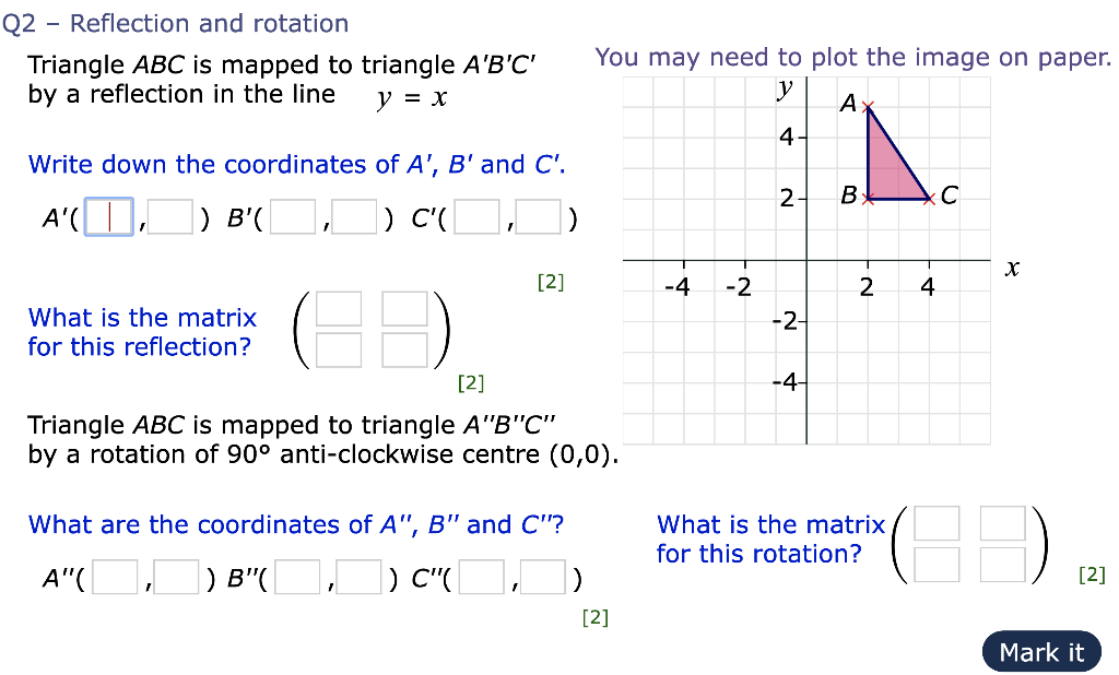 Solved Q1 Reflection Write the position vectors of A, B and | Chegg.com