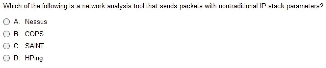 Solved Which of the following is a network analysis tool | Chegg.com