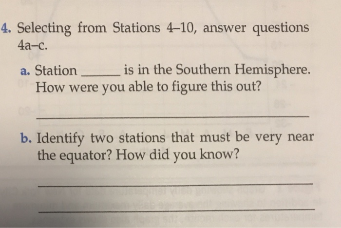 Solved 4. Selecting from Stations 4-10, answer questions | Chegg.com