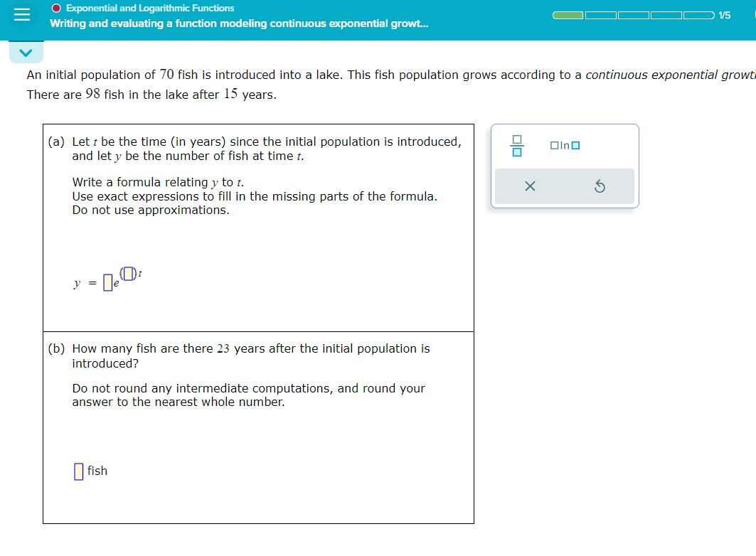 Solved Exponential and Logarithmic Functions Writing and | Chegg.com