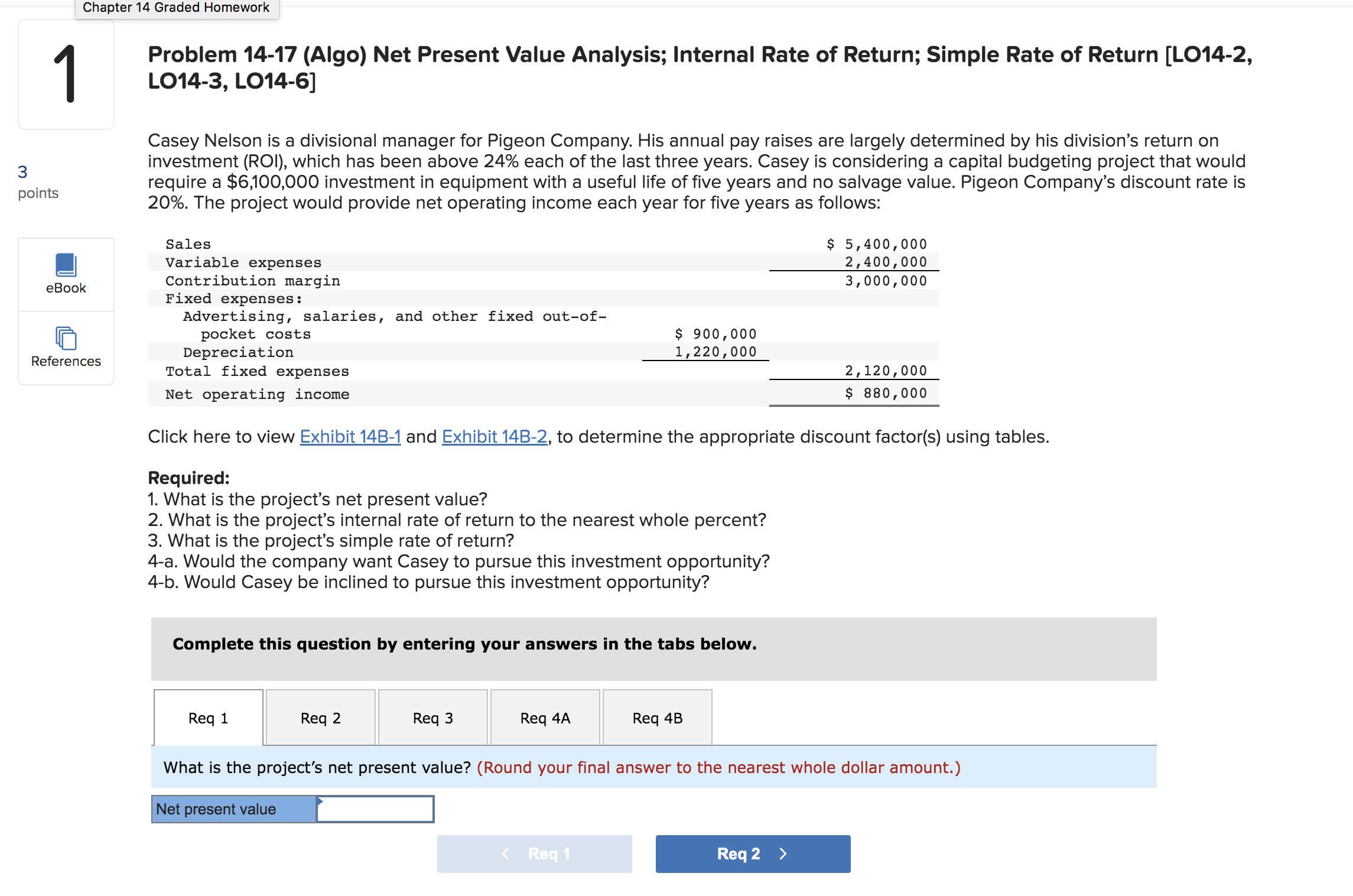 Solved Problem 14-17 (Algo) Net Present Value Analysis; | Chegg.com