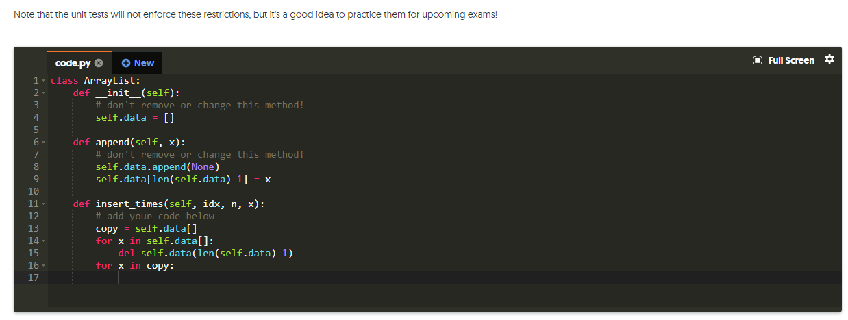 Solved Implementing insert_times Implement the method | Chegg.com