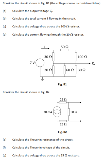 Solved Consider the circuit shown in Fig. B1 (the voltage | Chegg.com