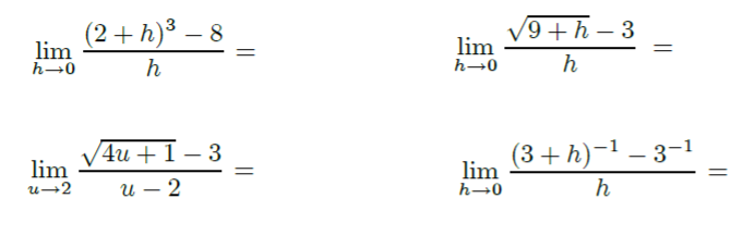 Solved lim h→0 lim (3 + h)-1 -3-1 lim Vu 1 3 lim 000D u-2 80 | Chegg.com